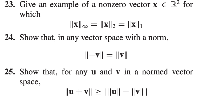 Solved 23. Give an example of a nonzero vector x E R? for | Chegg.com