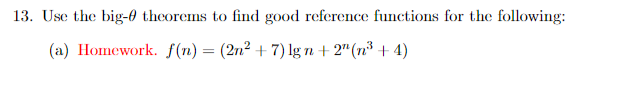 Solved Use the big -θ ﻿theorems to find good reference | Chegg.com