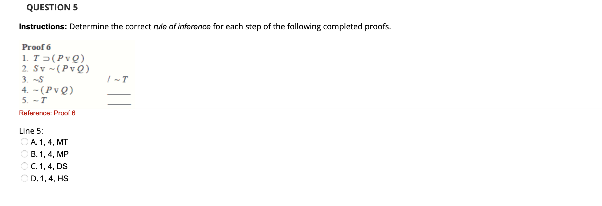 Solved Instructions Determine The Correct Rule Of Inference
