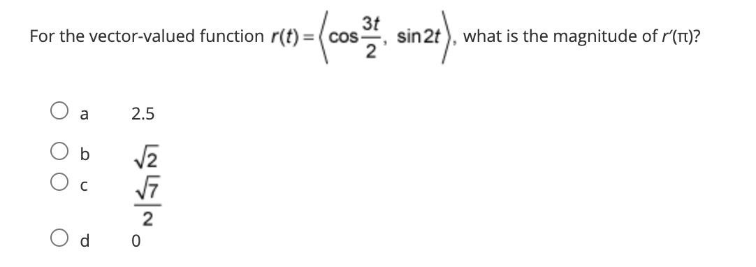 Solved For the vector-valued function r(t)= cos23t,sin2t , | Chegg.com