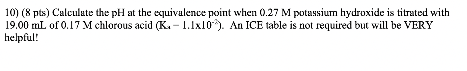Solved 2) (3pts) Calculate the pH of a 150.0 mL solution | Chegg.com