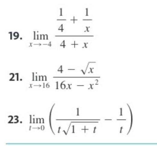 Solved 19. limx→−44+x41+x1 21. limx→1616x−x24−x 23. | Chegg.com