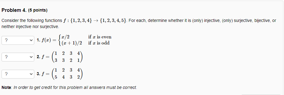 Solved Consider the following functions | Chegg.com