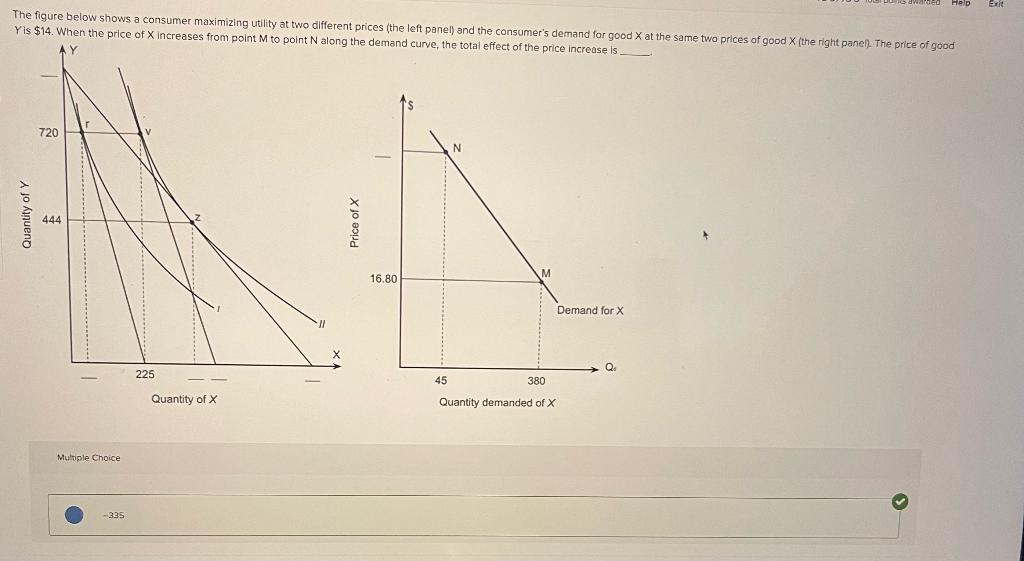 Solved The figure below shows a consumer maximizing utility | Chegg.com