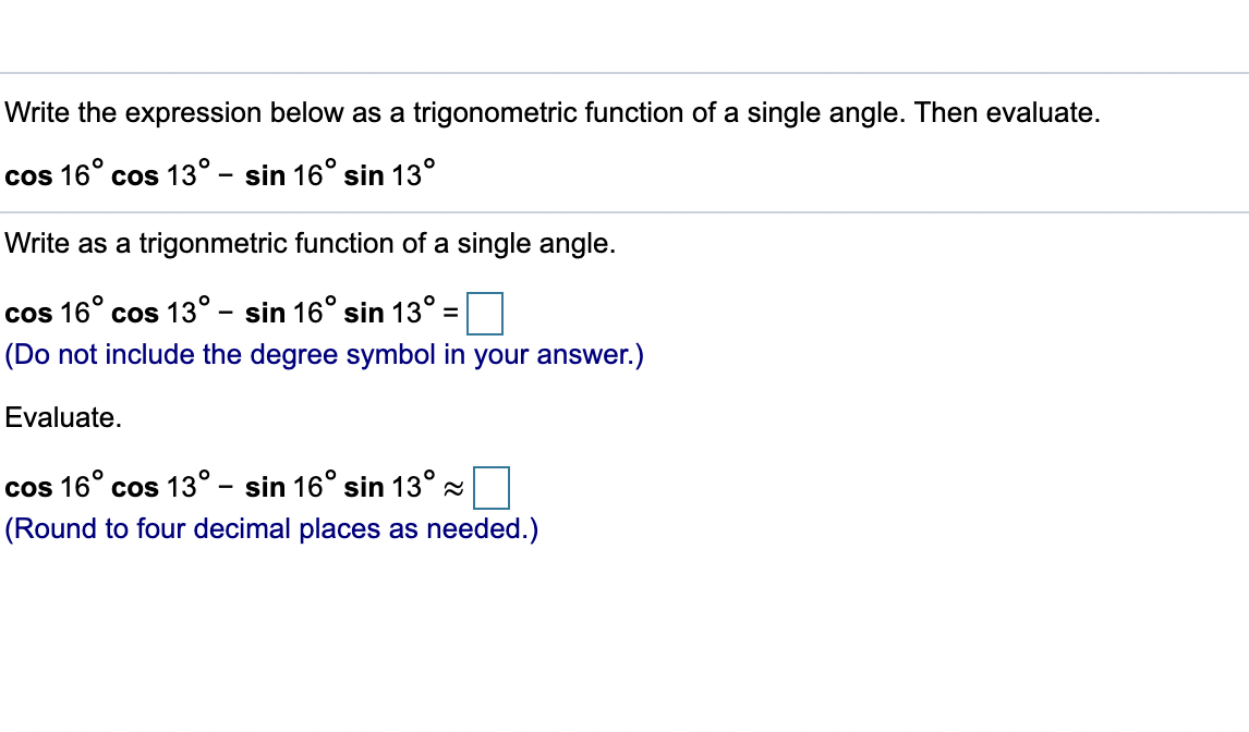Solved Write the expression below as a trigonometric | Chegg.com
