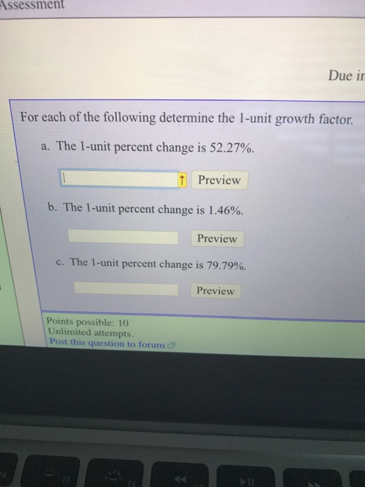 Solved For each of the following determine the 1-unit growth | Chegg.com