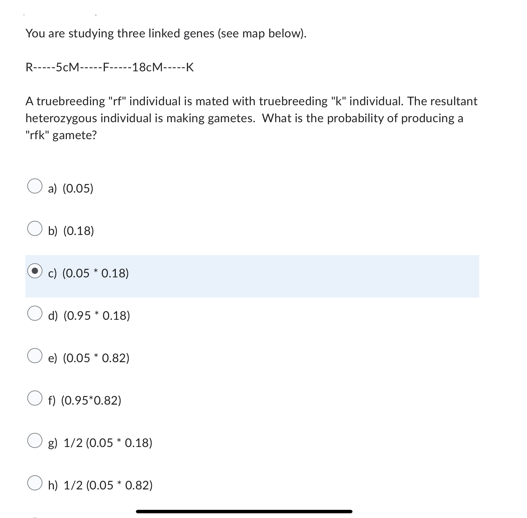 Solved You are studying three linked genes (see map below). | Chegg.com