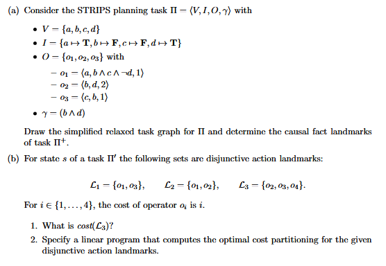 Solved Landmarks and Cost partitioning (a) ﻿Consider the | Chegg.com