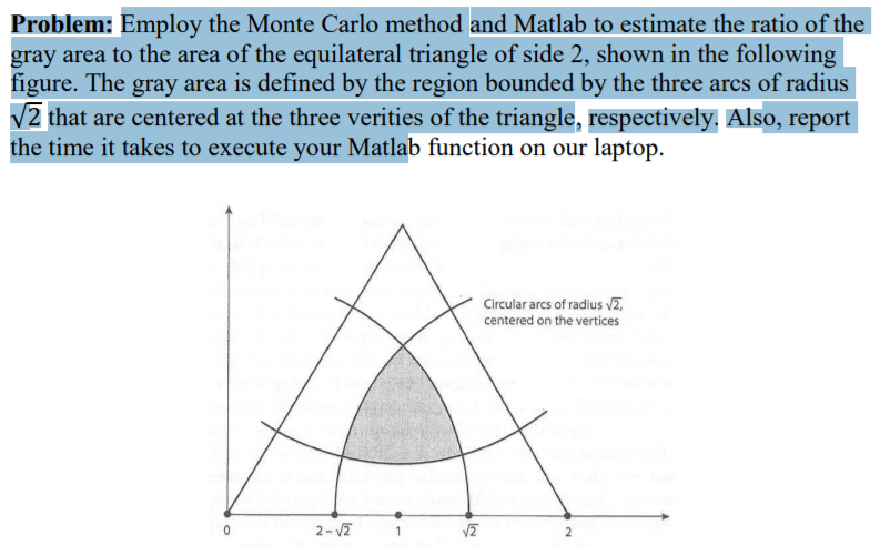Solved Problem: Employ the Monte Carlo method and Matlab to | Chegg.com
