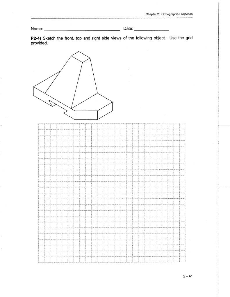 Solved Chapter 2: Orthographic Projection Name: Date: P2-4) | Chegg.com