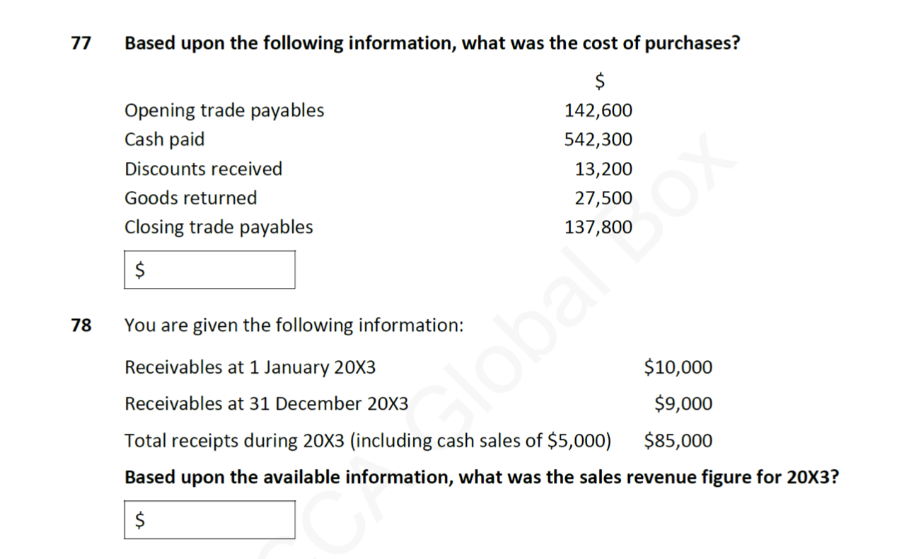 Solved Based upon the following information, what was the | Chegg.com