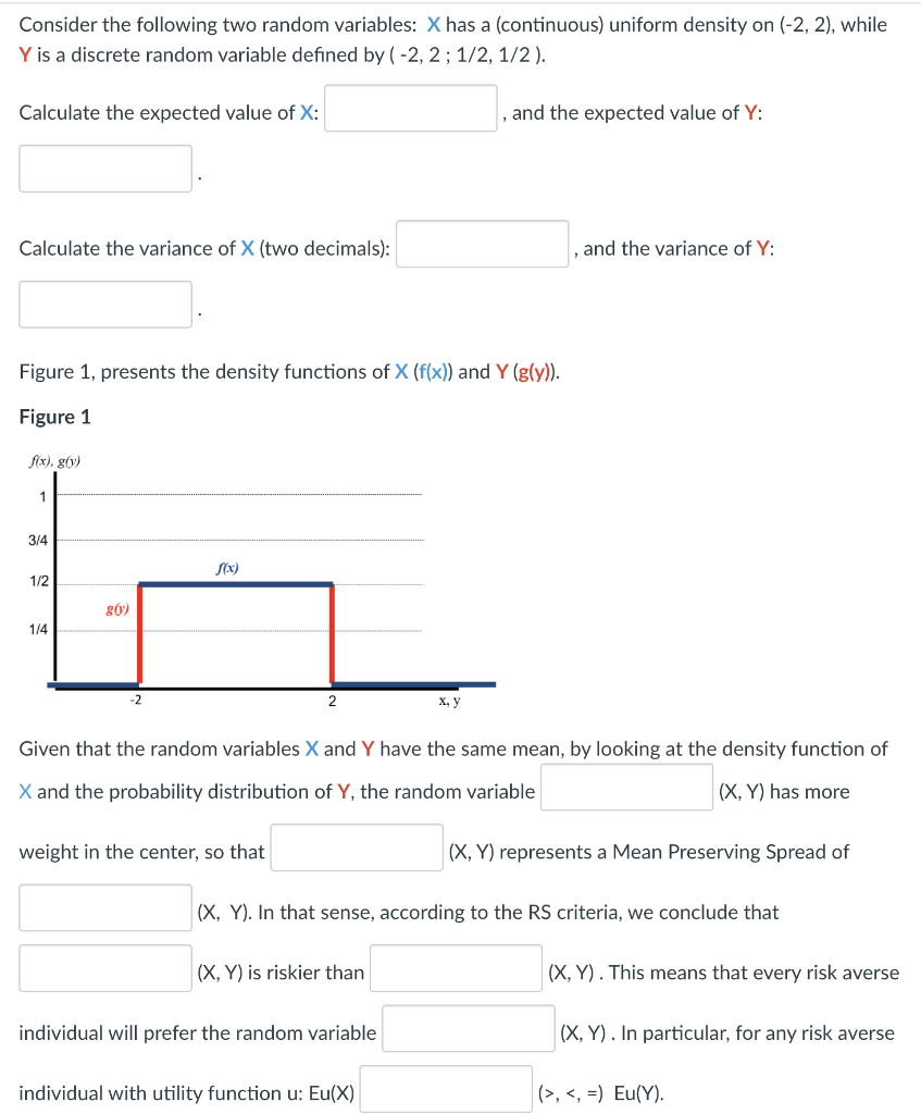 Consider the following two random variables: X has | Chegg.com