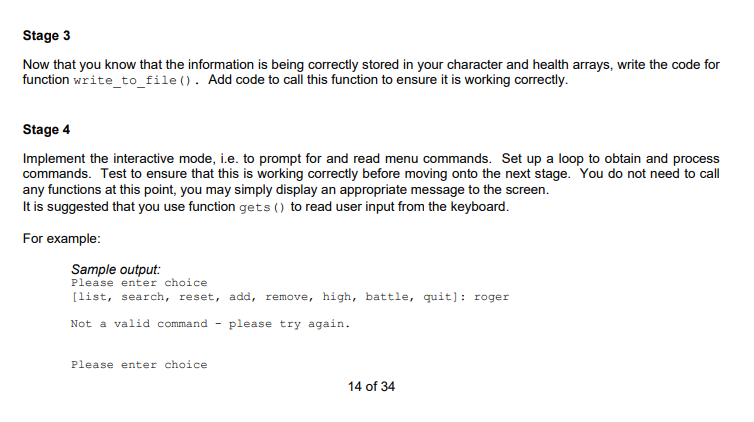 Solved Stage 3 Now that you know that the information is | Chegg.com