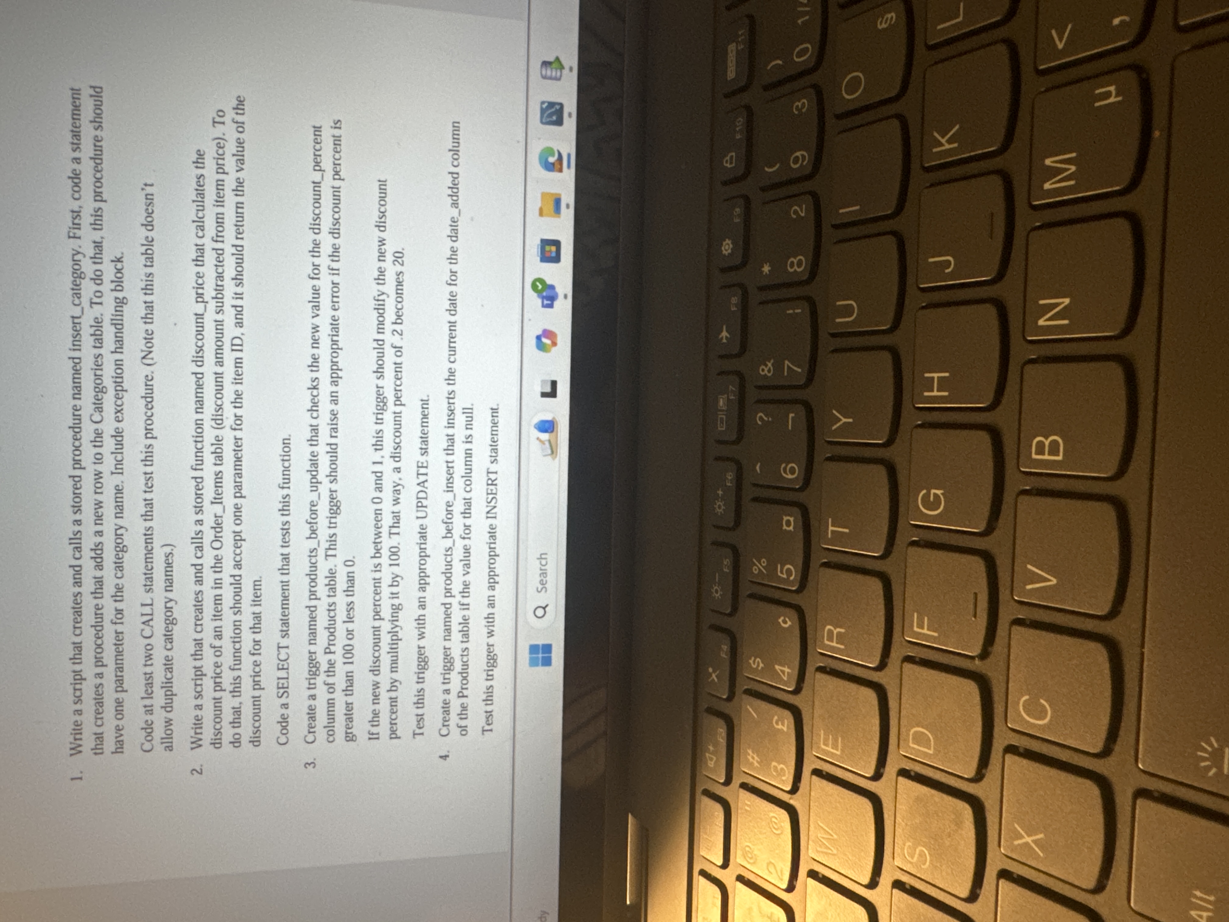 Solved 1. ﻿Write a script that creates and calls a stored | Chegg.com