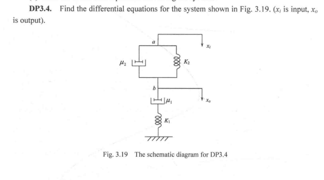 DP3.4. Find the differential equations for the system | Chegg.com