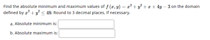 Find the absolute minimum and maximum values of | Chegg.com