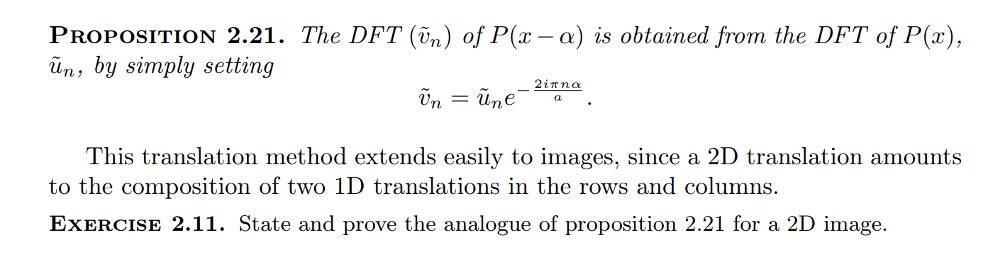 Solved Proposition 2.21. The DFT (tilde(v)n) of P(x-α) is | Chegg.com Solved Proposition 2.21. The DFT (tilde(v)n) of P(x-α) is | Chegg.com