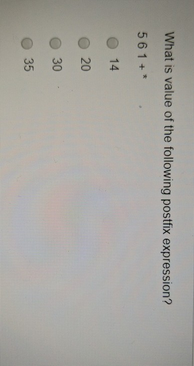 Solved What is value of the following postfix expression? 5 | Chegg.com