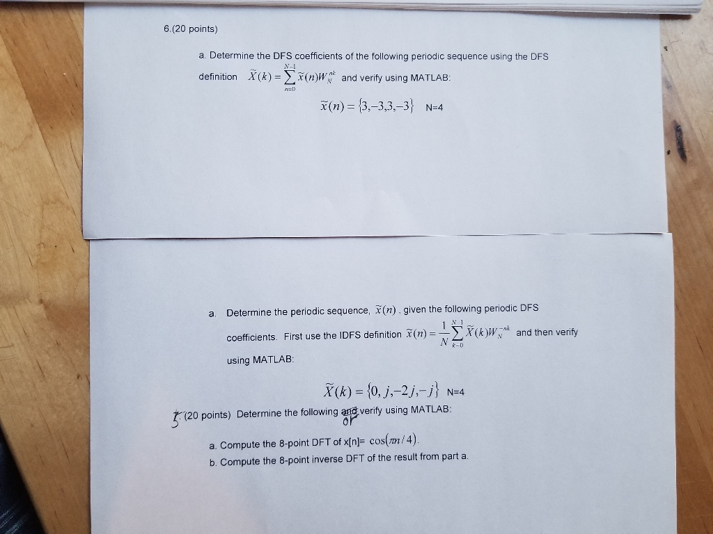 Solved 6.(20 points) a. Determine the DFS coefficients of | Chegg.com