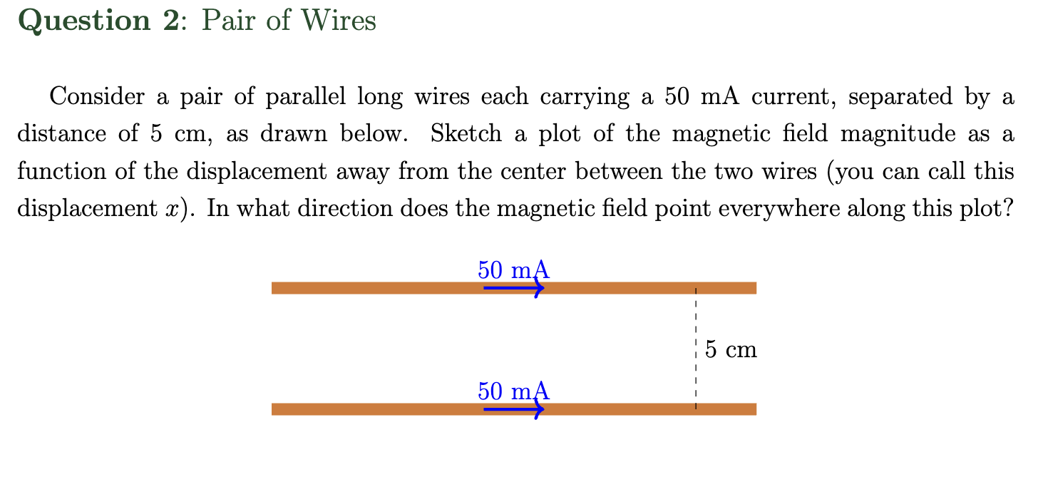 Solved Question 2: Pair of WiresConsider a pair of parallel | Chegg.com