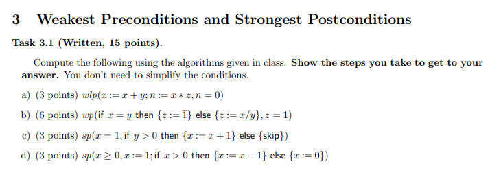 Proofs and Proof Outlines Task 2.1 (Written, 10 | Chegg.com