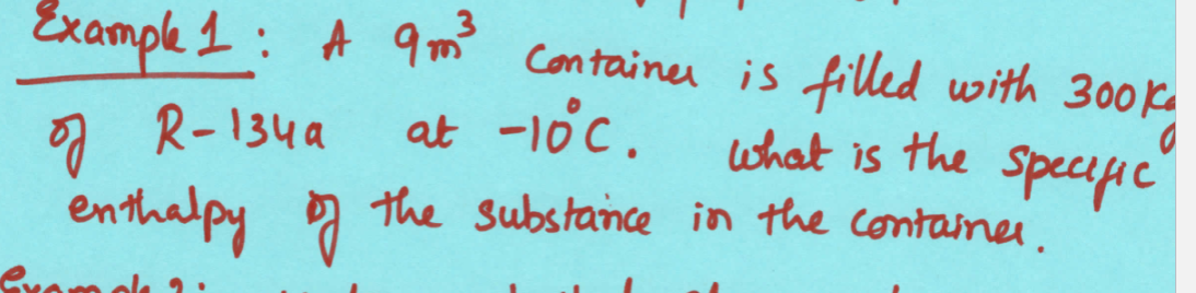 Solved Example 1: A 9 m3 container is filled with 300 kg of | Chegg.com