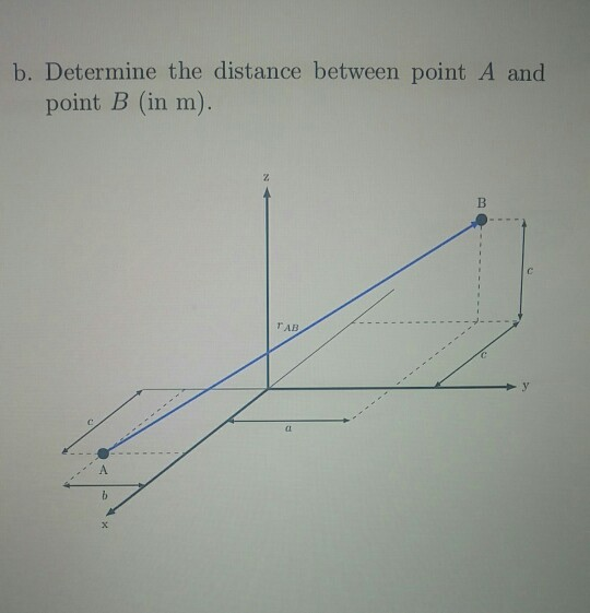 Solved b. Determine the distance between point A and point B | Chegg.com