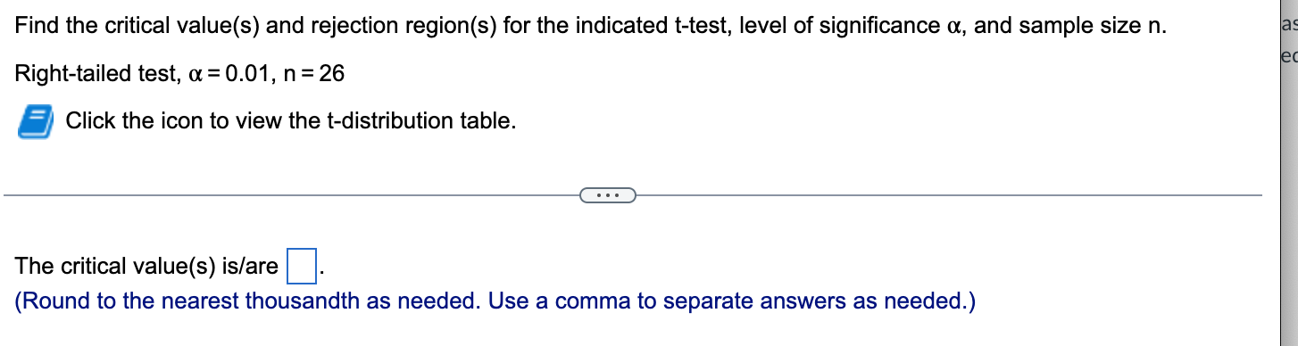 Solved Find the critical value(s) and rejection region(s) | Chegg.com