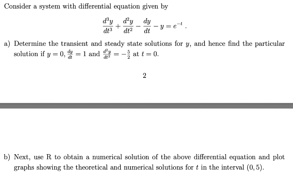 Solved Consider a system with differential equation given by | Chegg.com