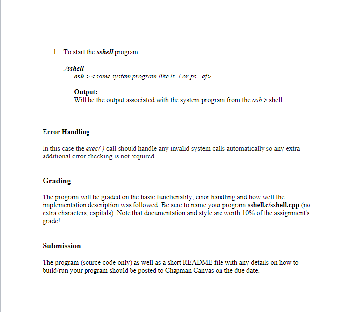Solved Assignment 2: Simple Shell Interface Using fork() | Chegg.com