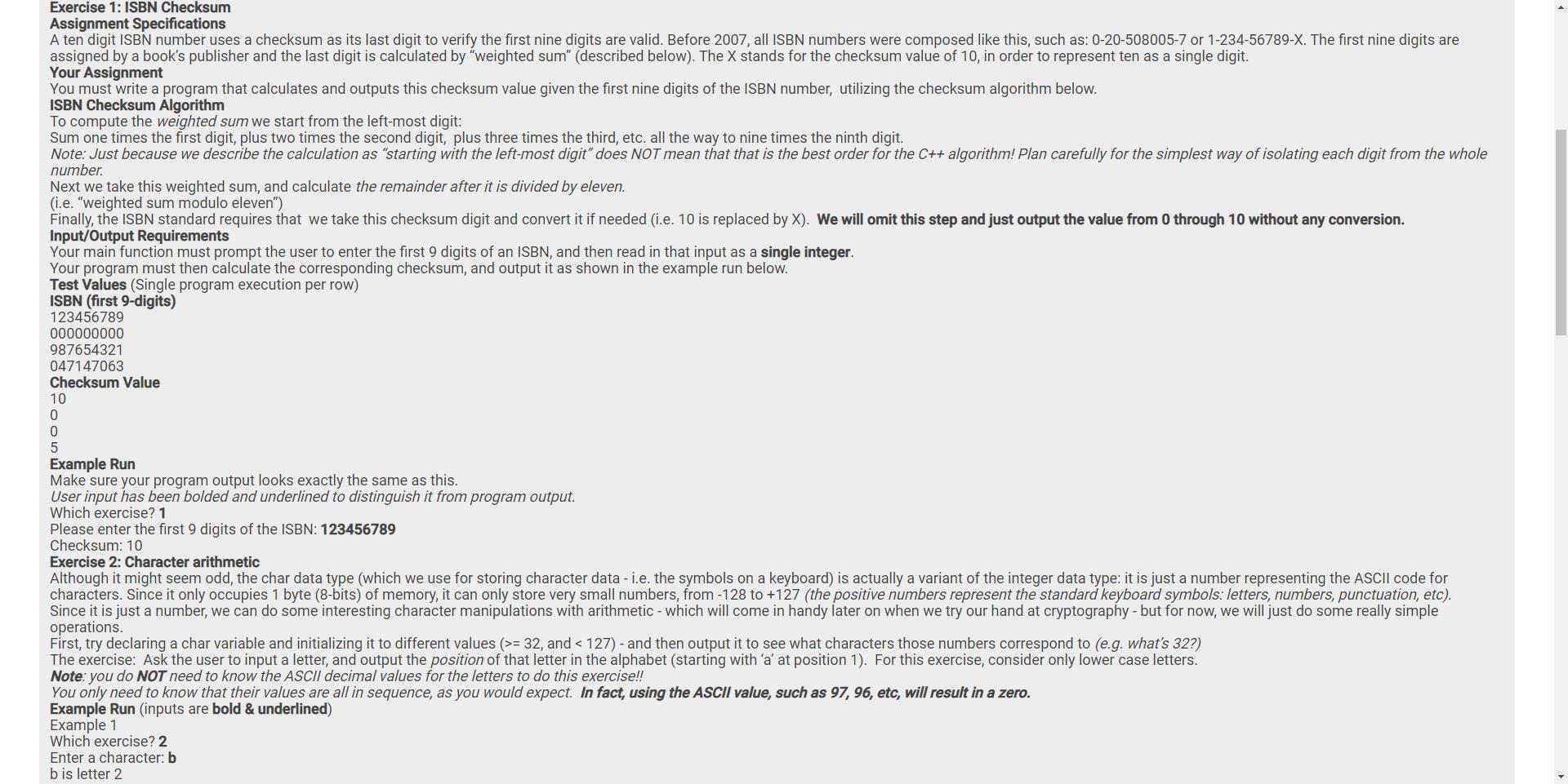 Solved Assignment Specifications assigned by a book's | Chegg.com