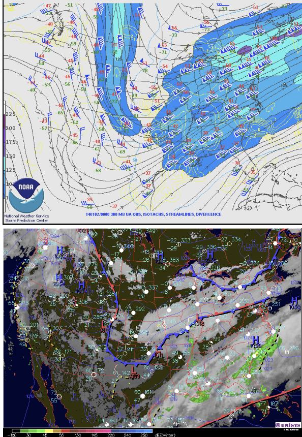 Solved The map on the top is from 300mb and the map on the | Chegg.com