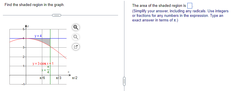 Solved Find the shaded region in the graph. The area of the | Chegg.com