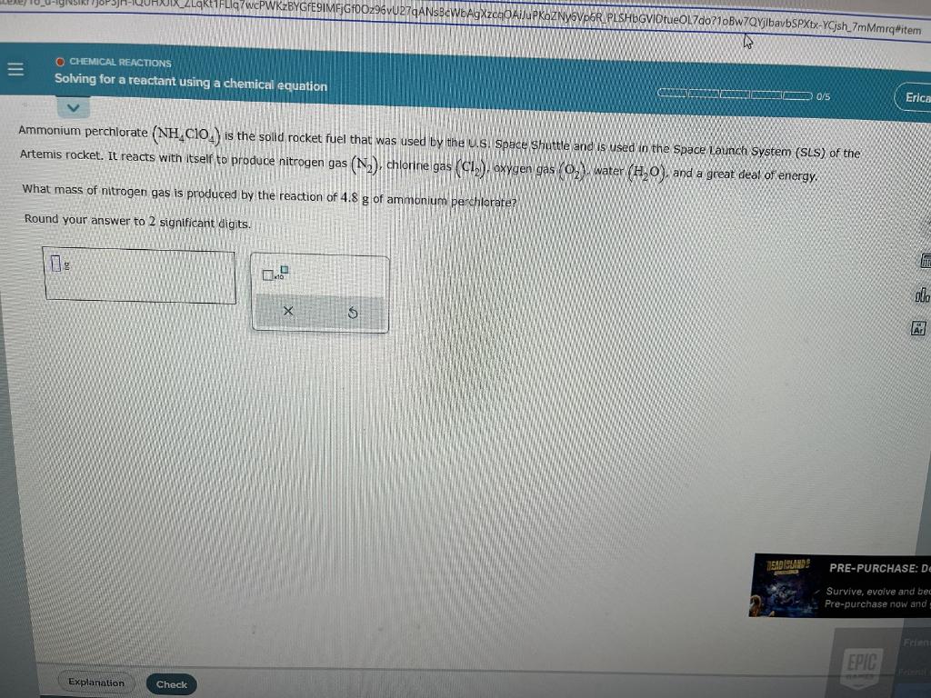 Solved Ammonium perchlorate (NH4ClO4) is the solid rocket | Chegg.com