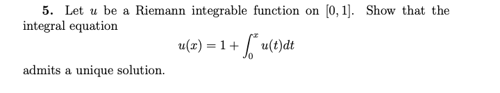 Solved Let u be a Riemann integrable function on [0, 1]. | Chegg.com