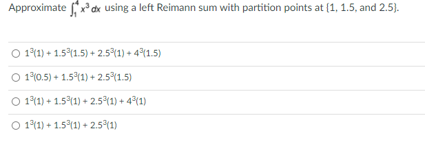 Solved Approximate 5* xdx using a left Reimann sum with | Chegg.com
