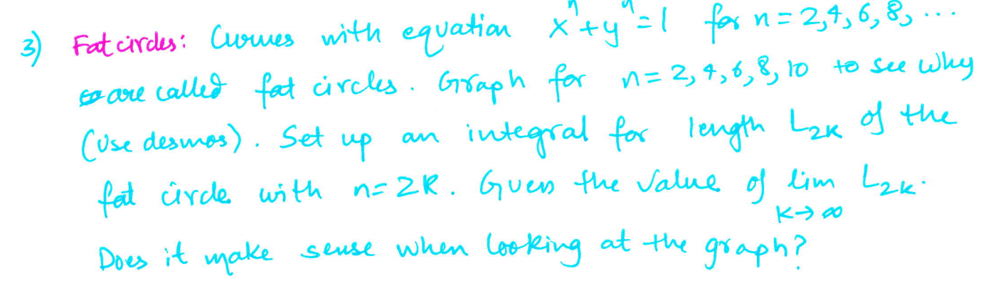 Solved 3) Fat circles: Curres with equation x+y=1 for | Chegg.com