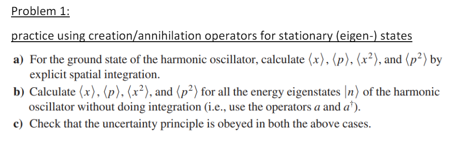 Solved Problem 1: practice using creation/annihilation | Chegg.com