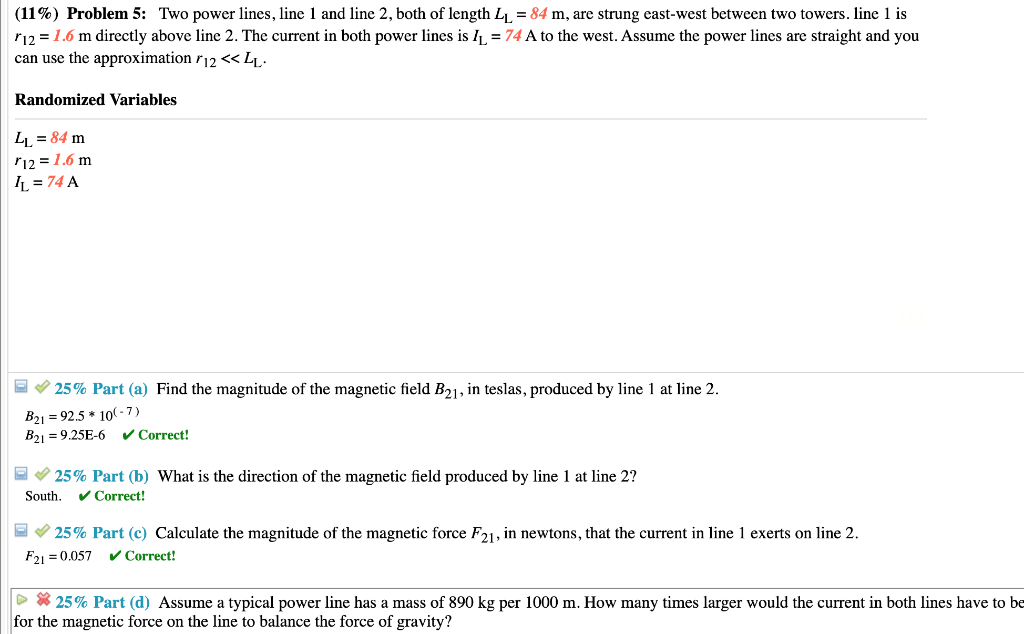 Solved 11 Problem 5 Two Power Lines Line 1 And Line 2 Chegg