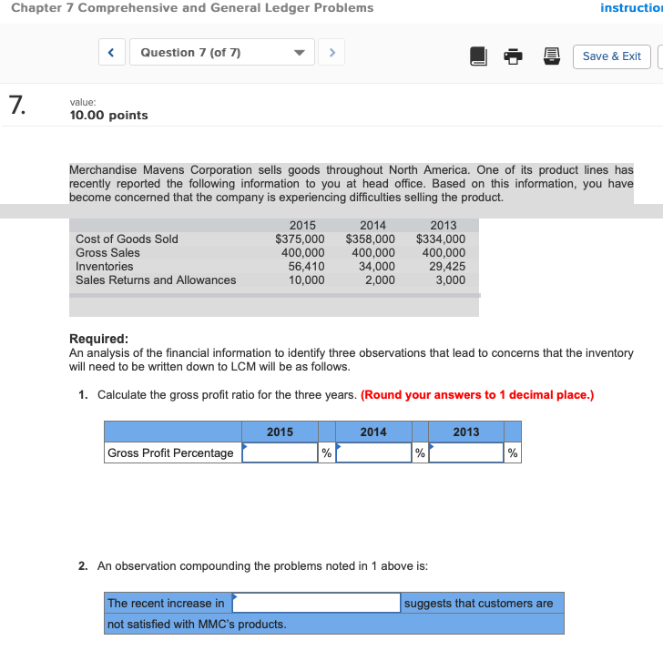 Solved Chapter 7 Comprehensive and General Ledger Problems | Chegg.com