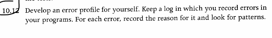 Solved develop an error profile for yourself. keep a log in | Chegg.com
