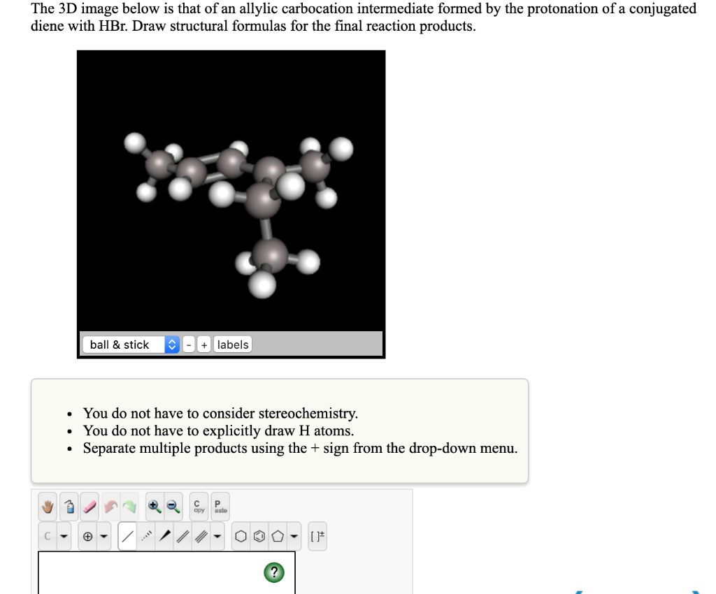 The 3D image below is that of an allylic carbocation | Chegg.com