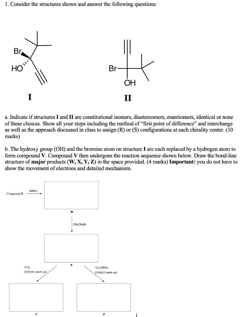 Solved 1. Consider the structures shown and answer the | Chegg.com