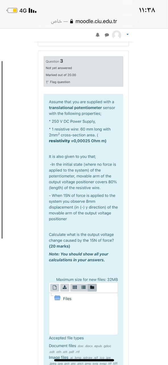 Solved 4G lu. ۱۱:۳۸ خاص moodle.ciu.edu.tr Question 3 Not yet | Chegg.com