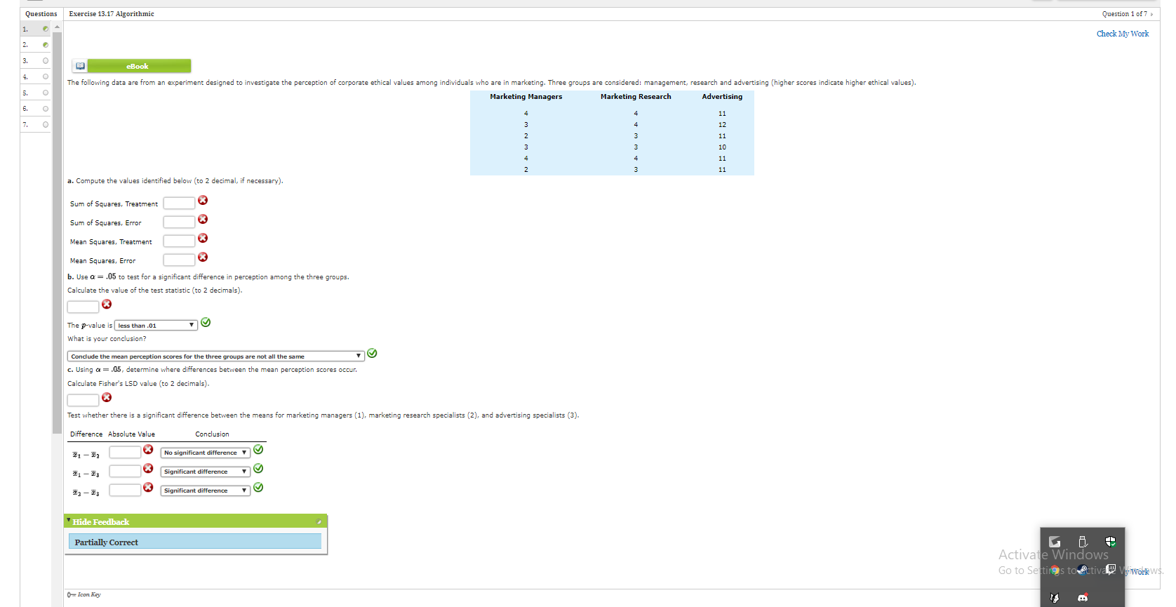 Solved Questions Exercise 13.17 Algorithmic Question 1 of 7 | Chegg.com