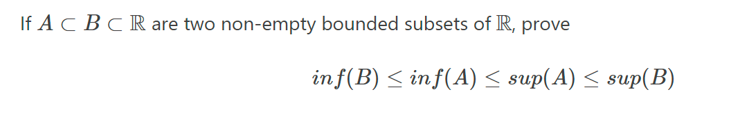 Solved If A CB CR are two non-empty bounded subsets of R, | Chegg.com