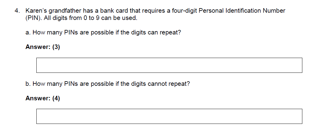 Solved Karen's grandfather has a bank card that requires a | Chegg.com
