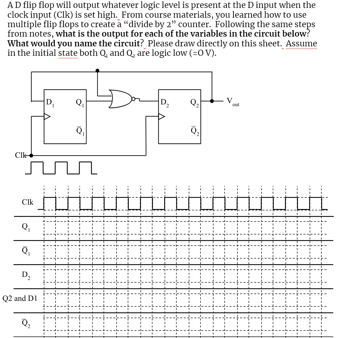 please answer the following questionA D flip flop | Chegg.com