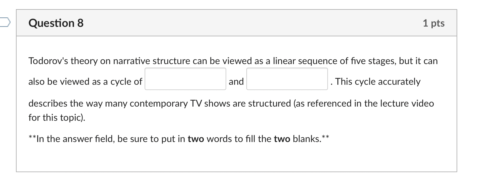 Solved Todorov's theory on narrative structure can be viewed | Chegg.com