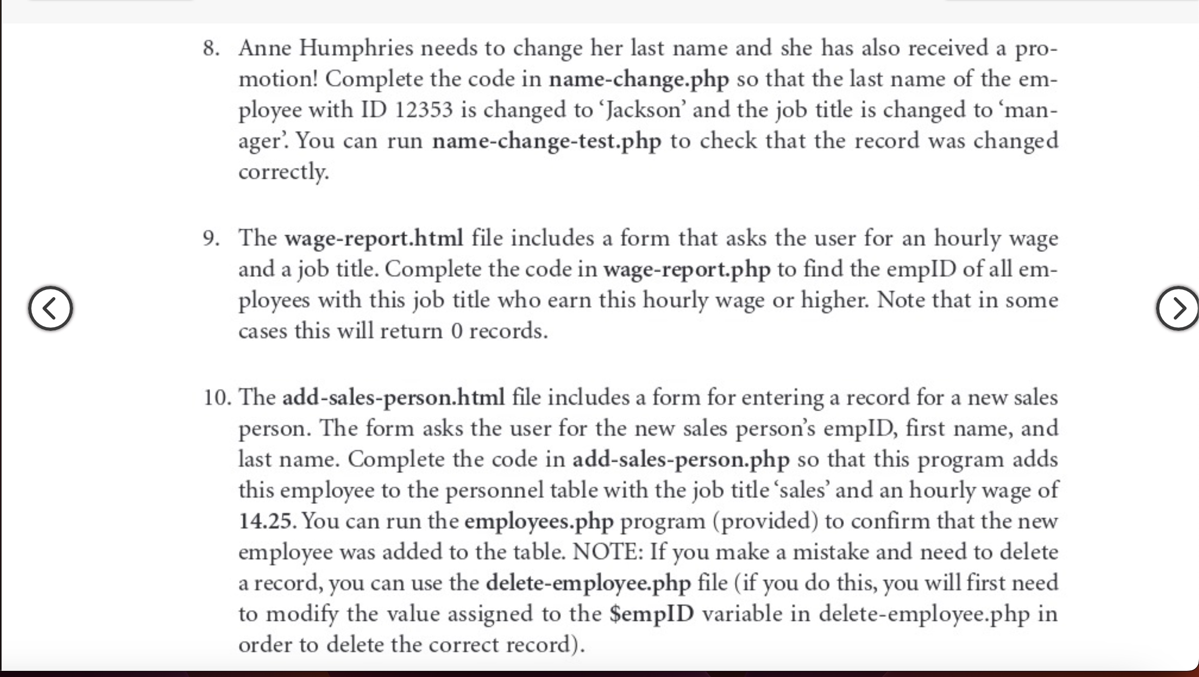 Solved 8. Anne Humphries needs to change her last name and | Chegg.com